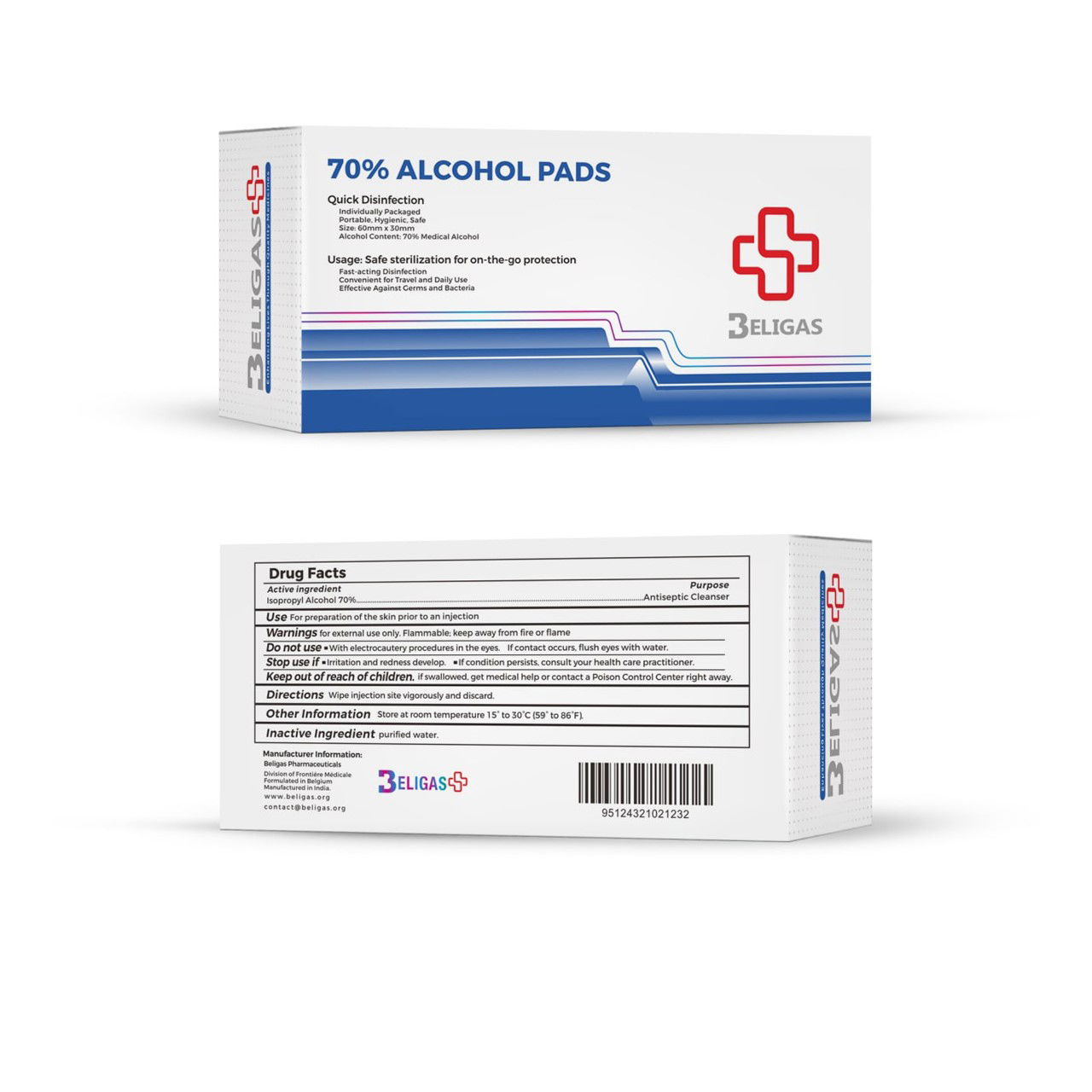 70% Alcohol Pads (100 tampons ) - Beligas(world) - MEGA-STEROIDS.is